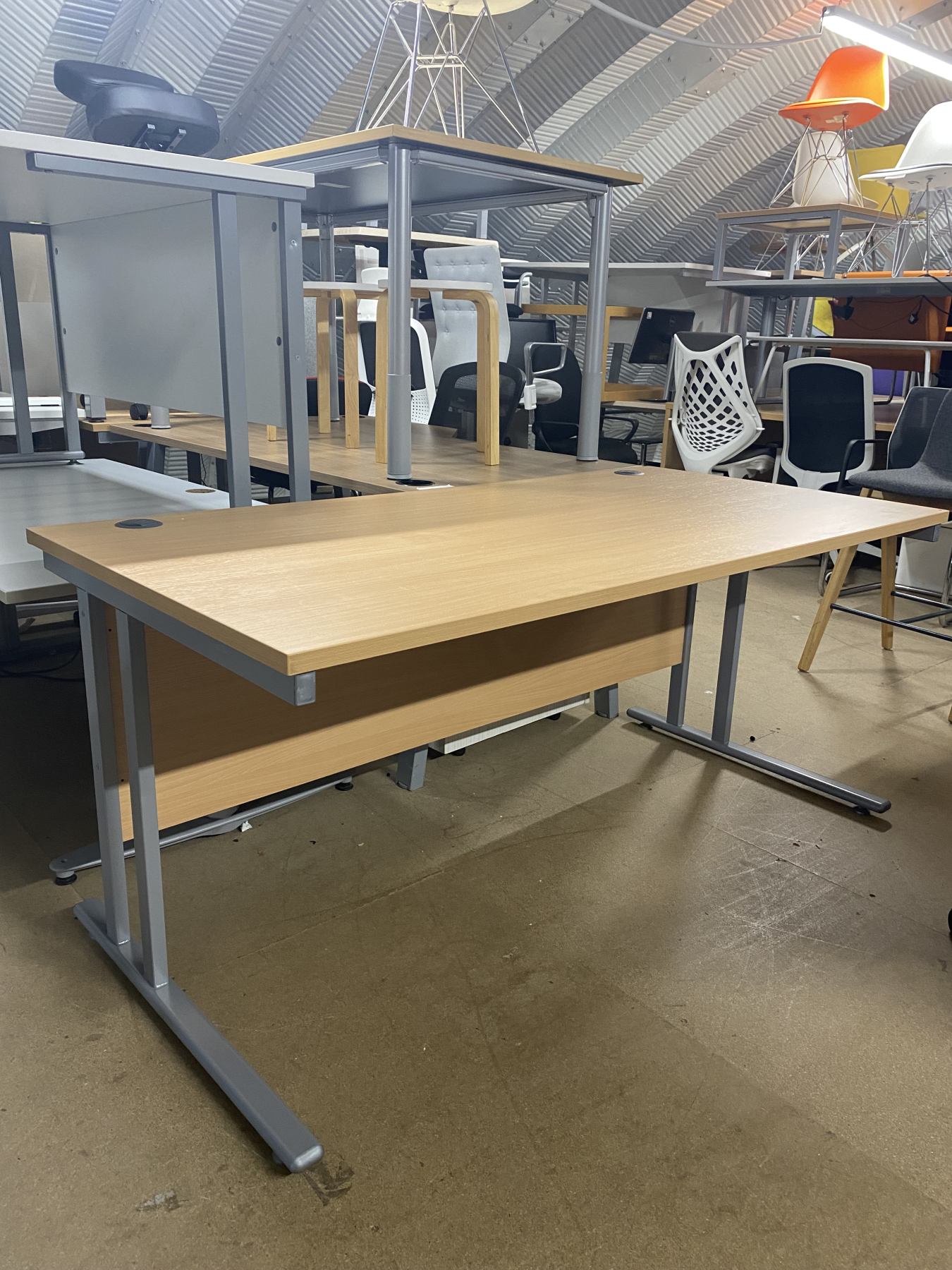 1600 X 800 Beech desk - Cornwall Office Furniture