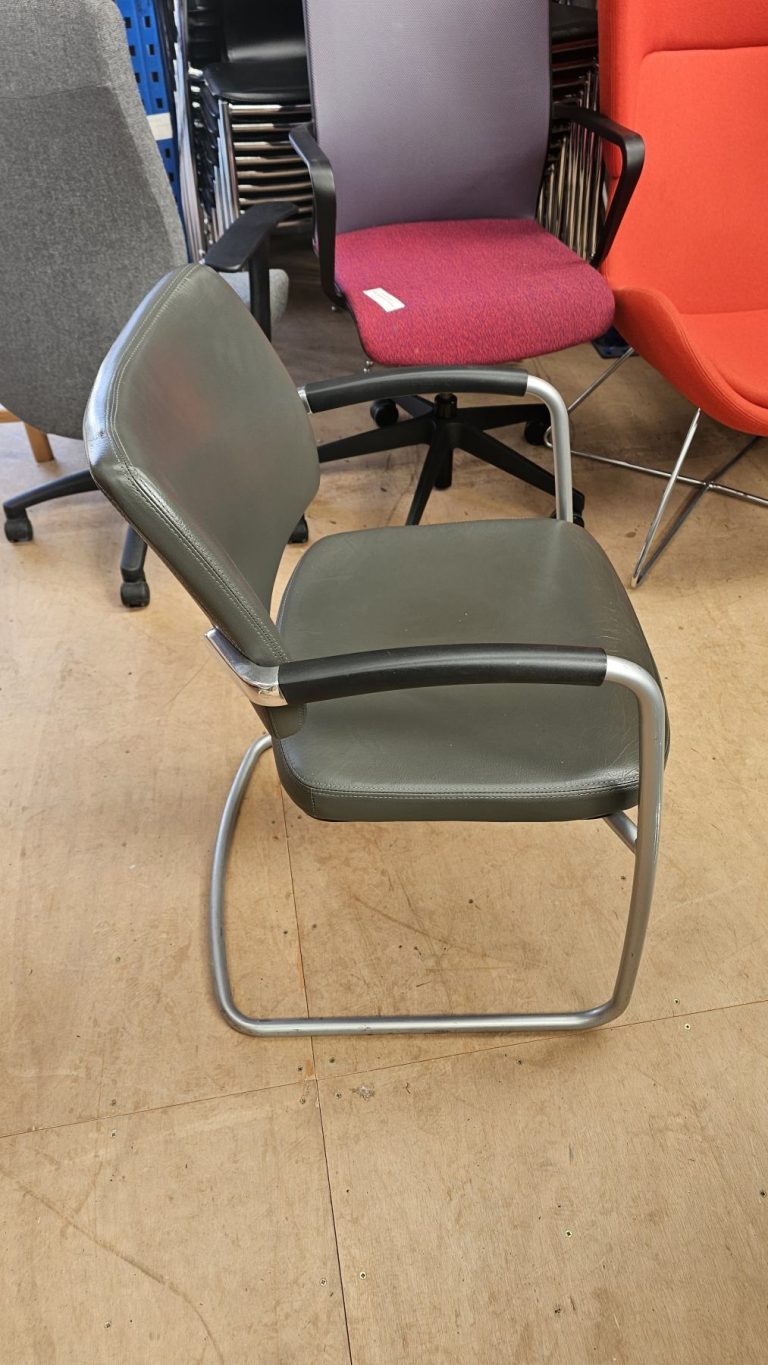 Boss leather stacking chair - Cornwall Office Furniture