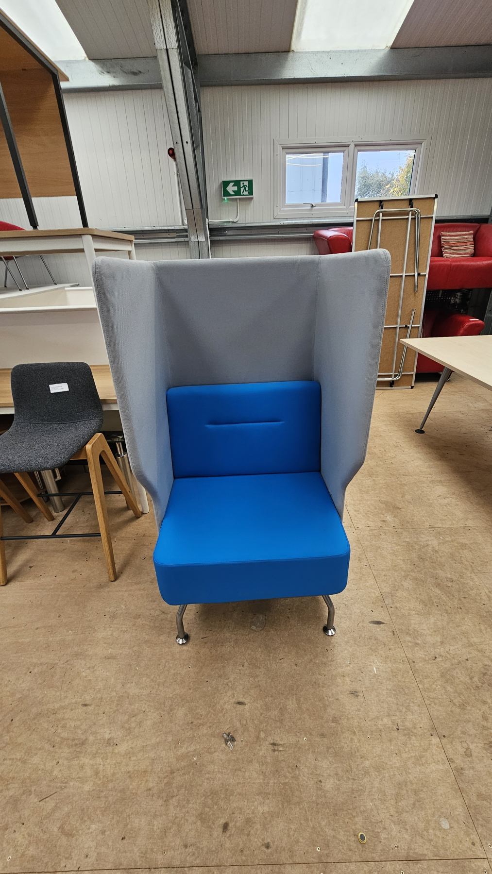 Verco Brix Up Acoustic Quiet Booth Blue & Grey Single Unit - Cornwall Office Furniture